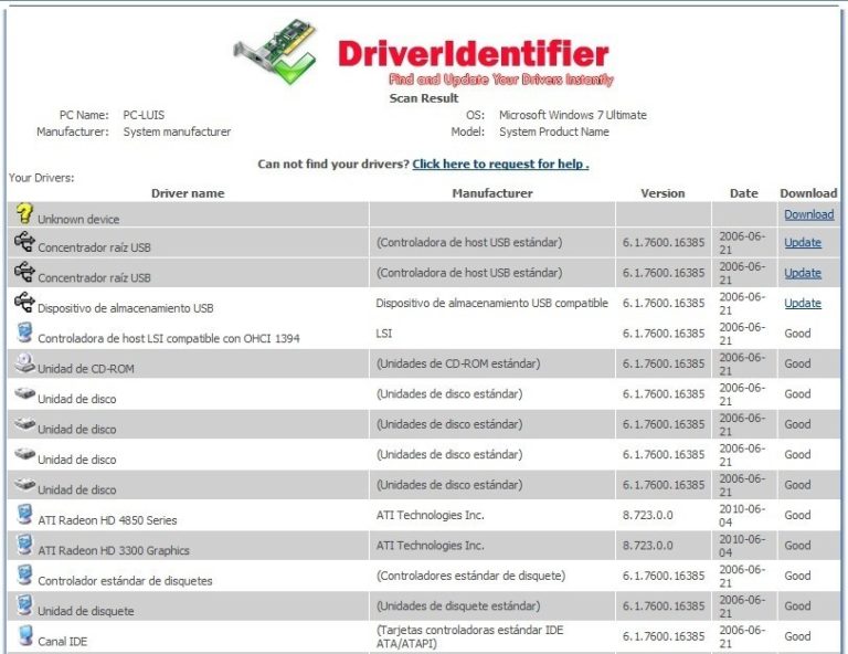 10 ferramentas gratuitas para actualizar os drivers do PC