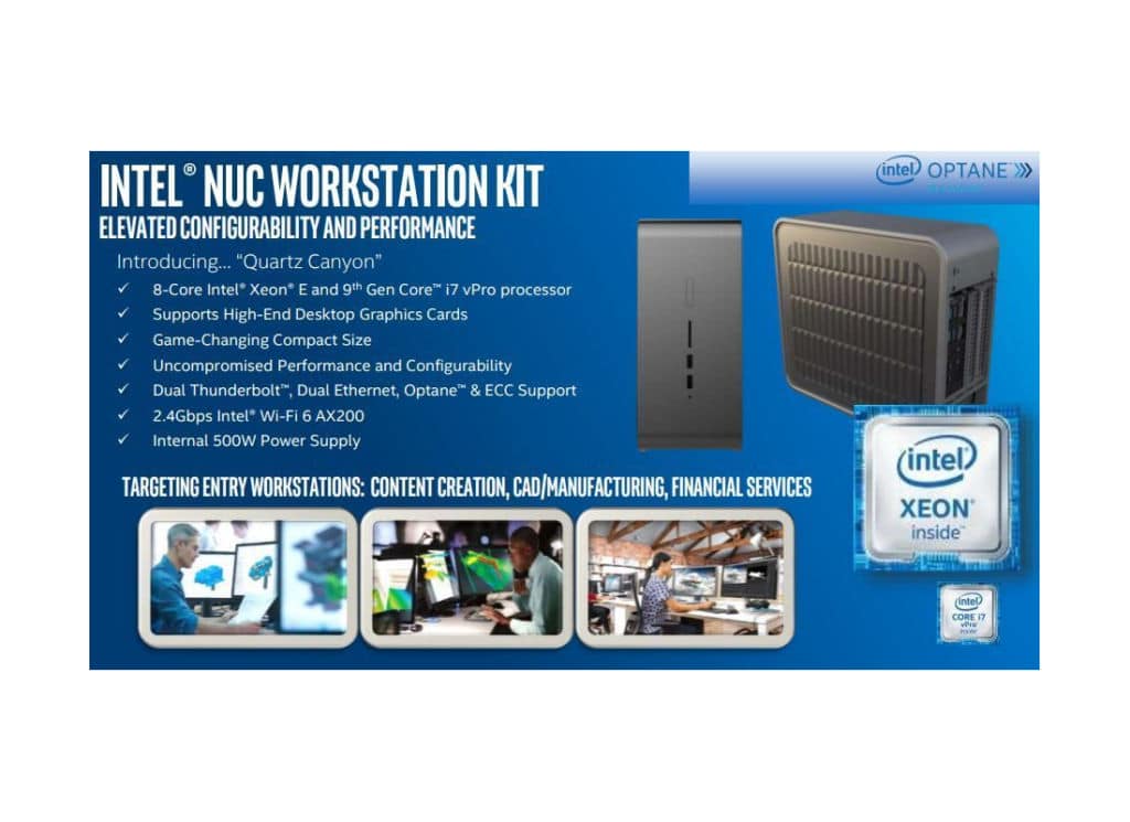 Workstation Intel NUC Quartz Canyon suporta chips Xeon