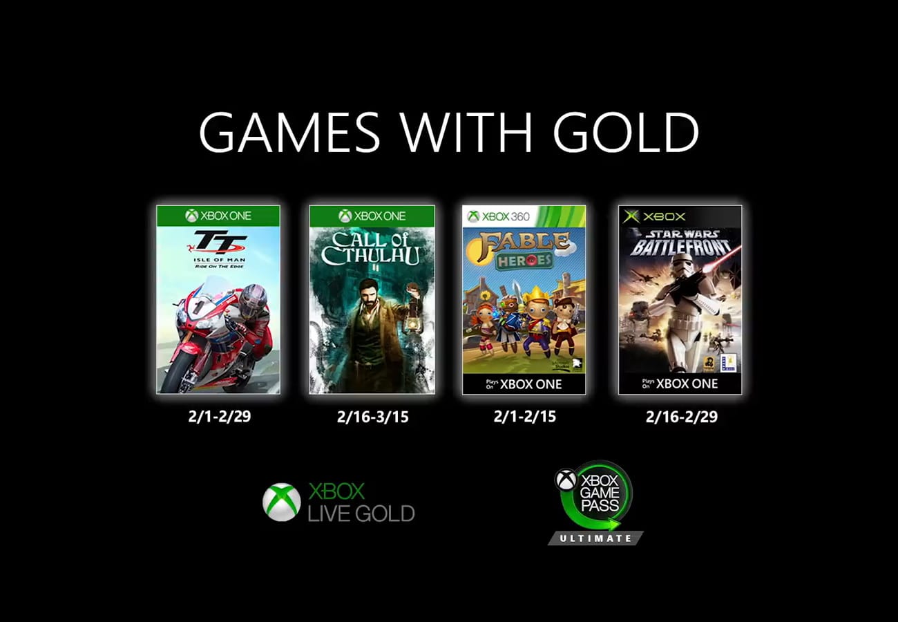 Anunciados os Xbox Games with Gold de Fevereiro (Vídeo)
