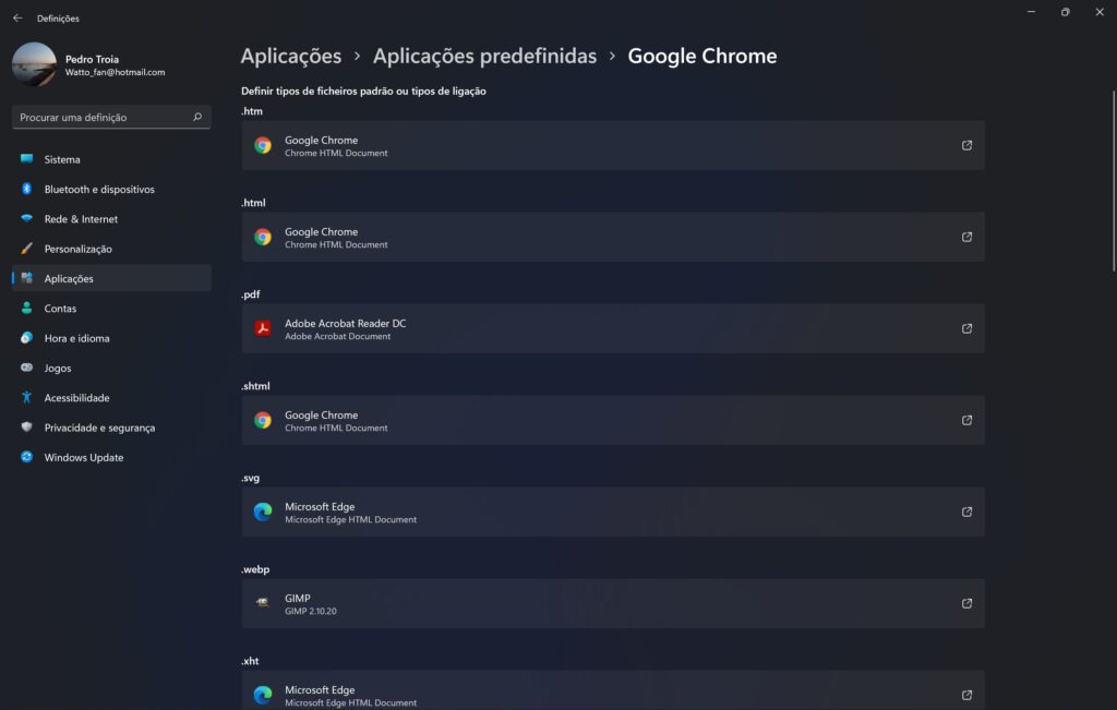 Como predefinir um browser diferente no Windows 11