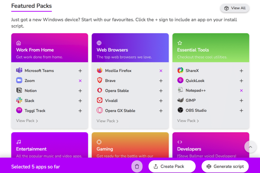 Instalar vários programas de uma vez