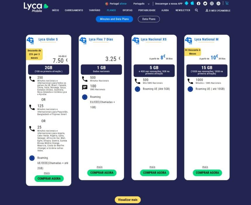 Lyca Mobile como novo plano pré-pago Lyca Nacional M de 15GB