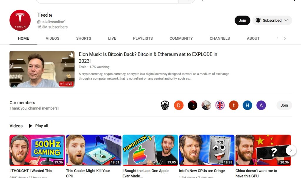 Canais de YouTube do grupo Linus Tech Tips foram hackeados