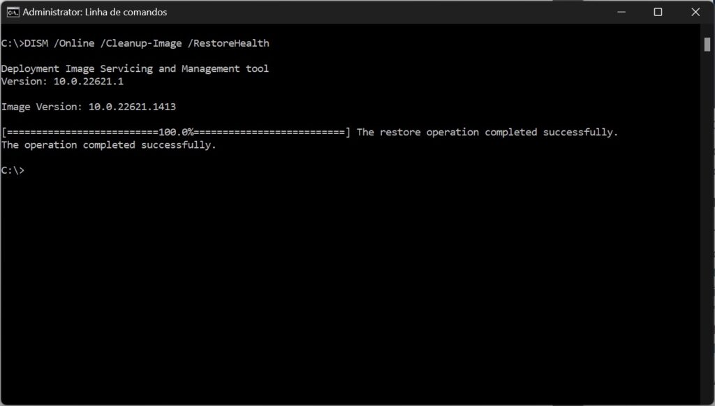 Recorra ao comando DISM para reparar a sua imagem do Windows