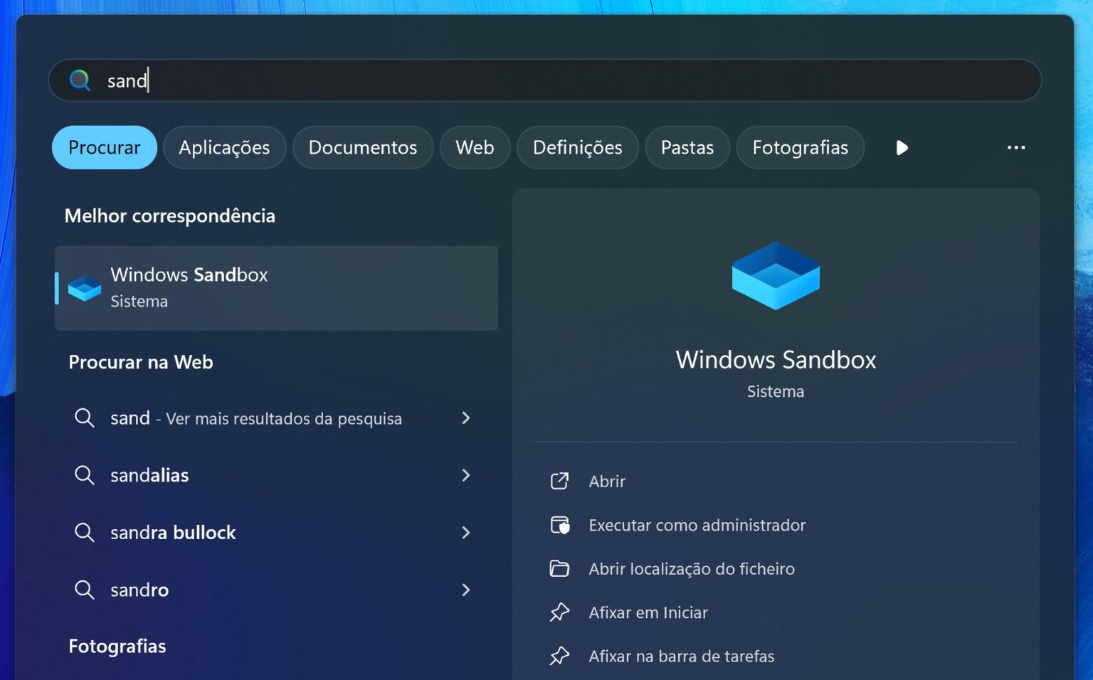 Como activar a Sandbox do Windows