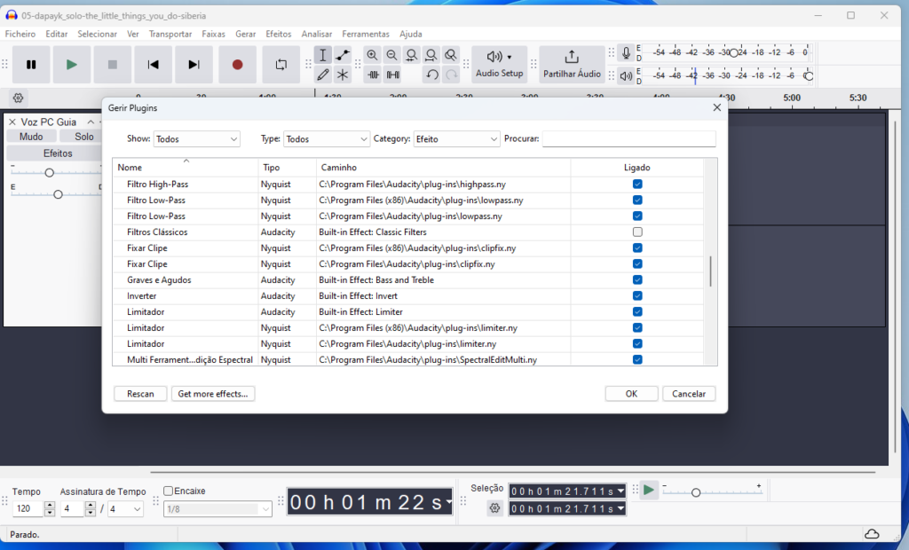 Seja um pro do Audacity