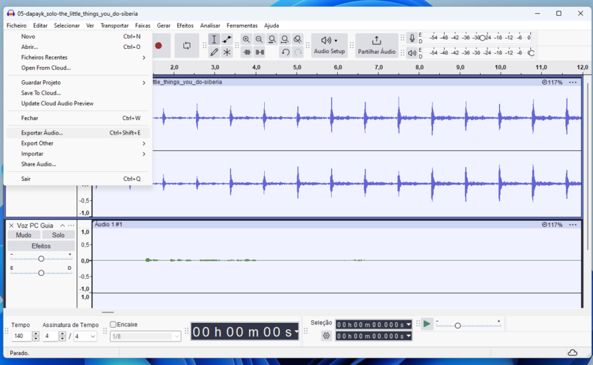 Seja um pro do Audacity