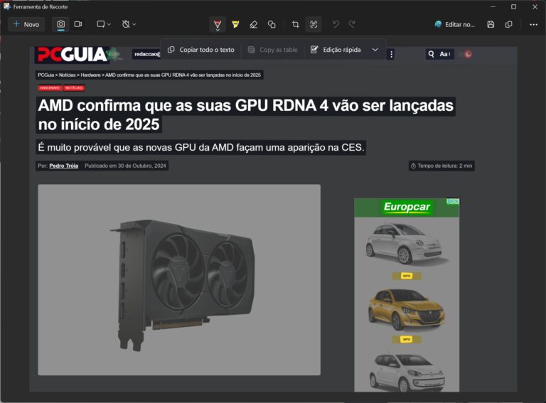 Como extrair texto das imagens no Windows 11