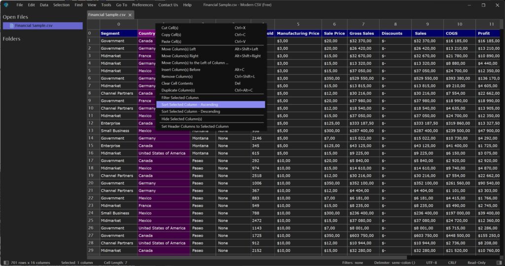 Edite facilmente ficheiros CSV