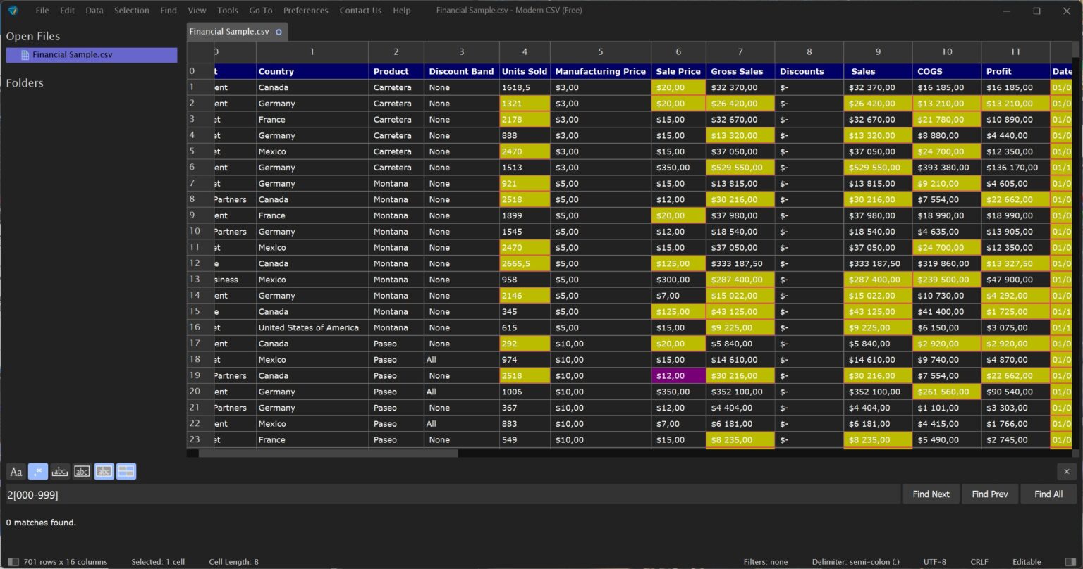 Edite facilmente ficheiros CSV