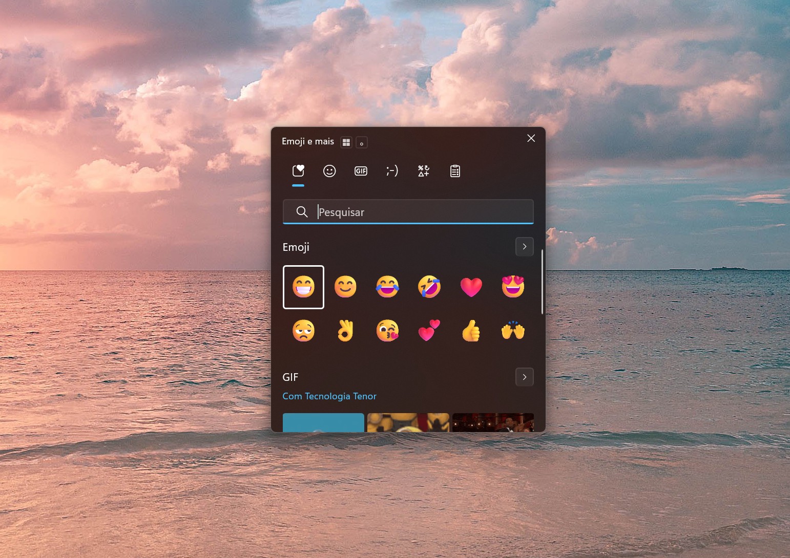 Dica do dia: Aceder ao painel de emojis, símbolos e GIF animados no Windows